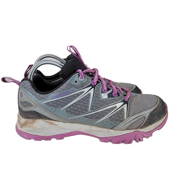 Merrell | Shoes | Merrell Capra Bolt Womens 85 Gray Purple Hiking Shoes ...